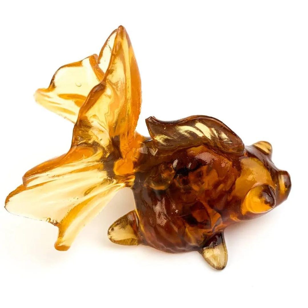 USA Handmade Amber Goldfish Figurine - KIZIMA Decor - Etsy
