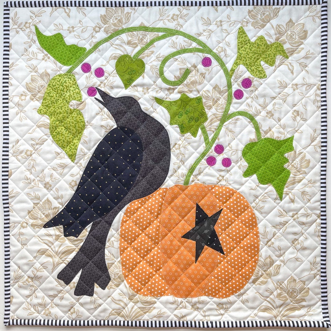 Fall Autumn Appliquéd Quilted Pillow Cover 20 X 20 Inches Square - Etsy