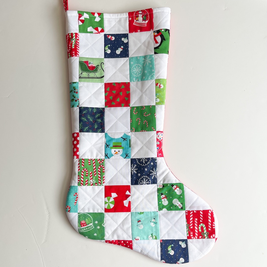 Christmas Stocking Patchwork Quilted Christmas Stocking - Etsy