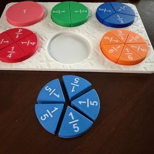 3D Printed Fraction Learning Puzzle | Hands-on Math Manipulative ...