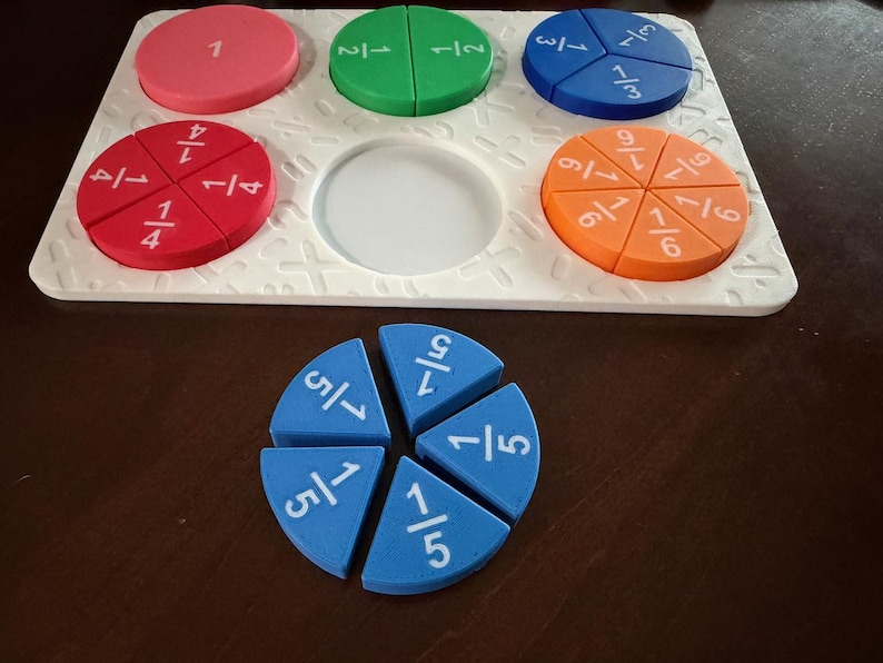 3D Printed Fraction Learning Puzzle | Hands-on Math Manipulative ...