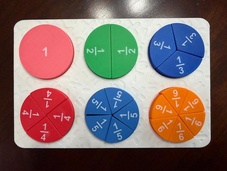 3D Printed Fraction Learning Puzzle | Hands-on Math Manipulative ...