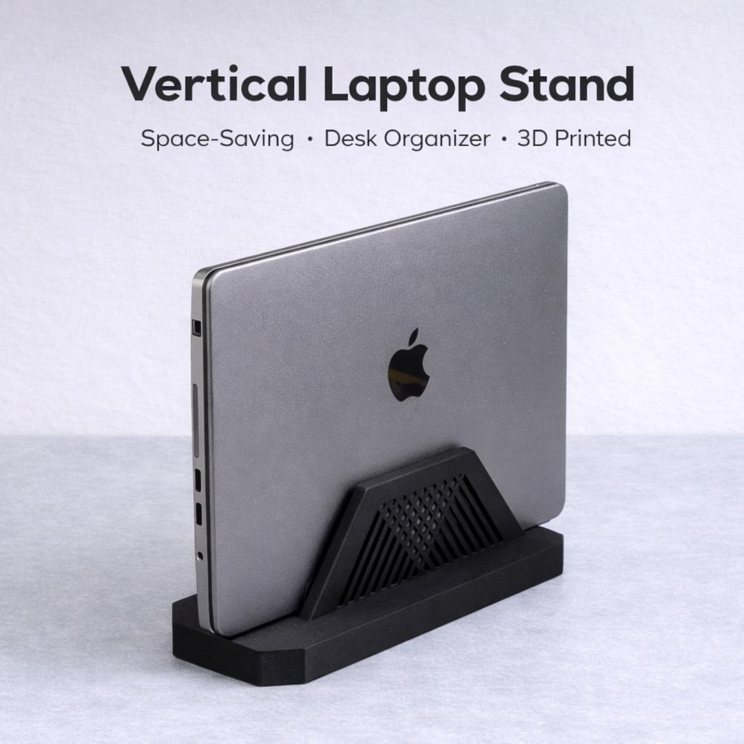 3D Printed Vertical Laptop Stand | Adjustable Laptop Holder | Desk ...