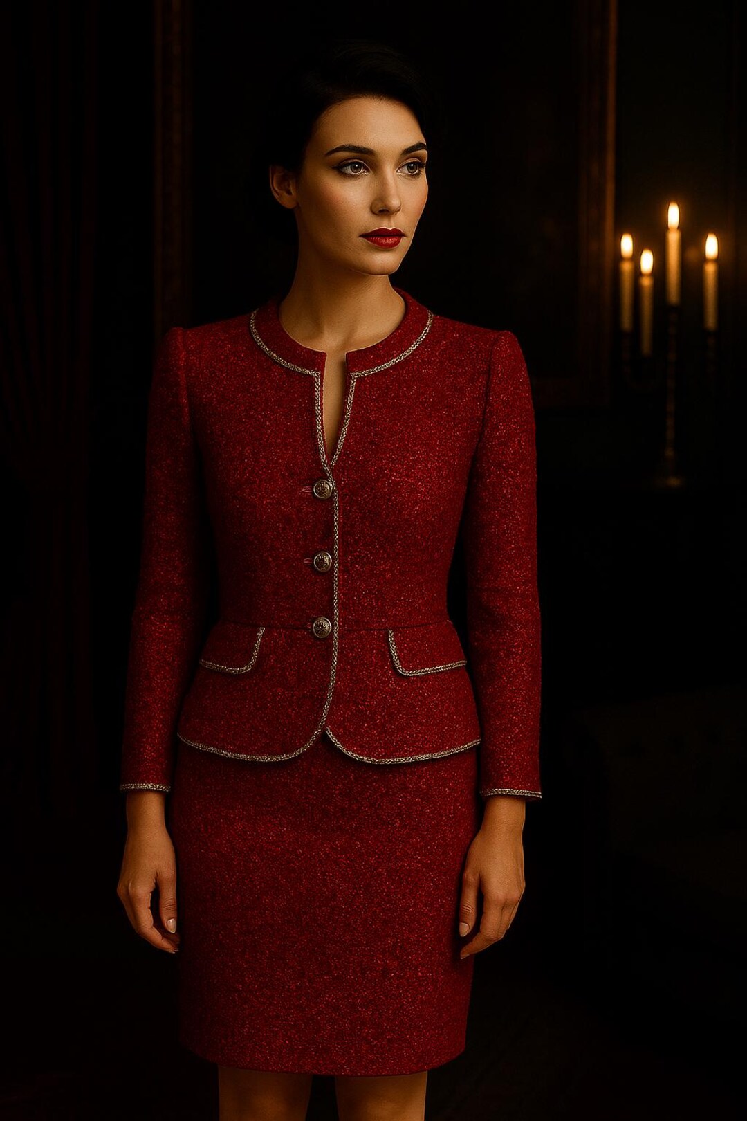 Elegant Tweed Skirt Suit – Classic Vintage-inspired Two-piece Set - Etsy