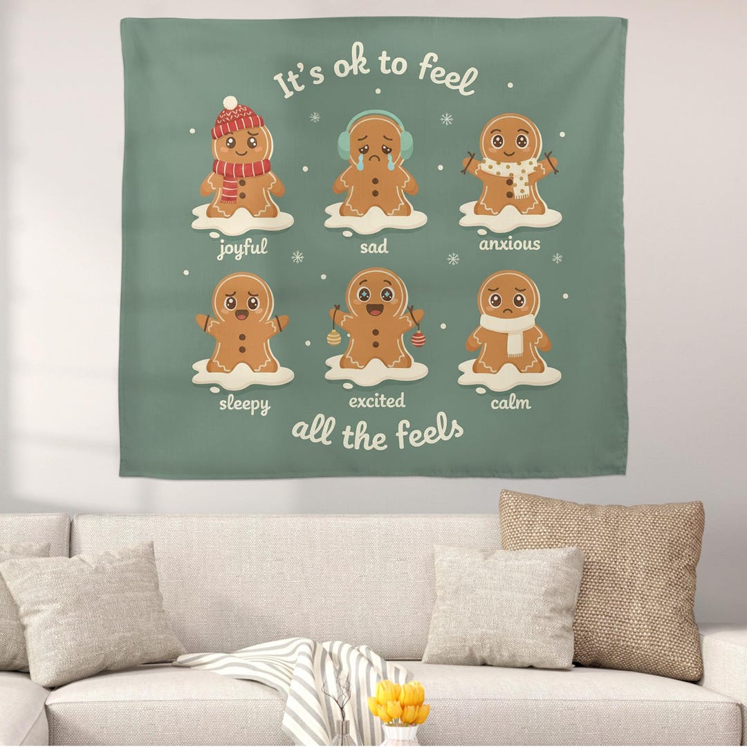 Gingerbread Emotion Chart Tapestry: Mental Health Wall Hanging - Etsy