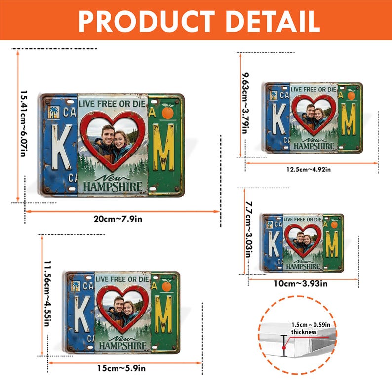 Personalized License Plate Acrylic Block: Custom Couple Photo State ...