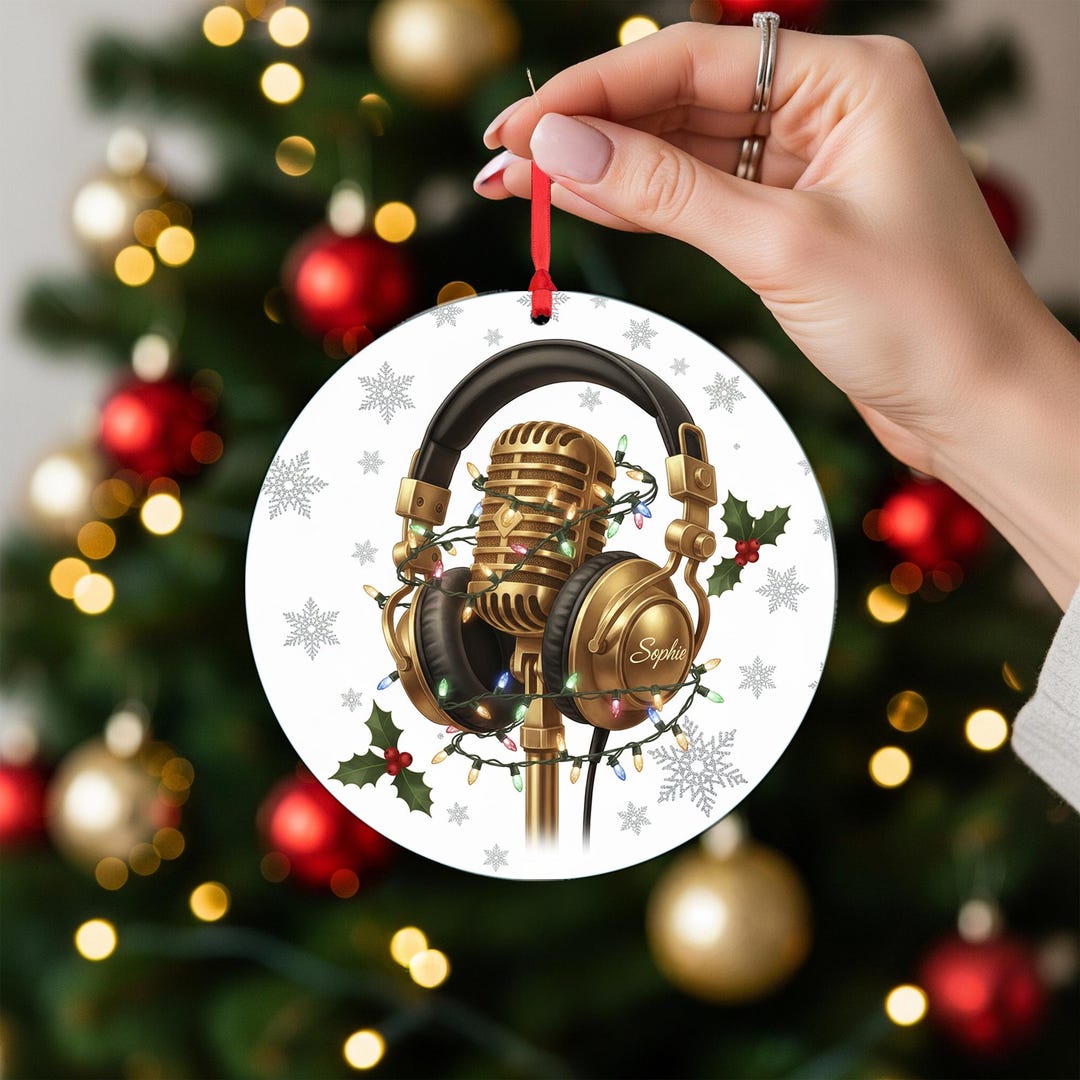 Personalized Microphone Christmas Ornament: Singer, Podcaster Gift - Etsy