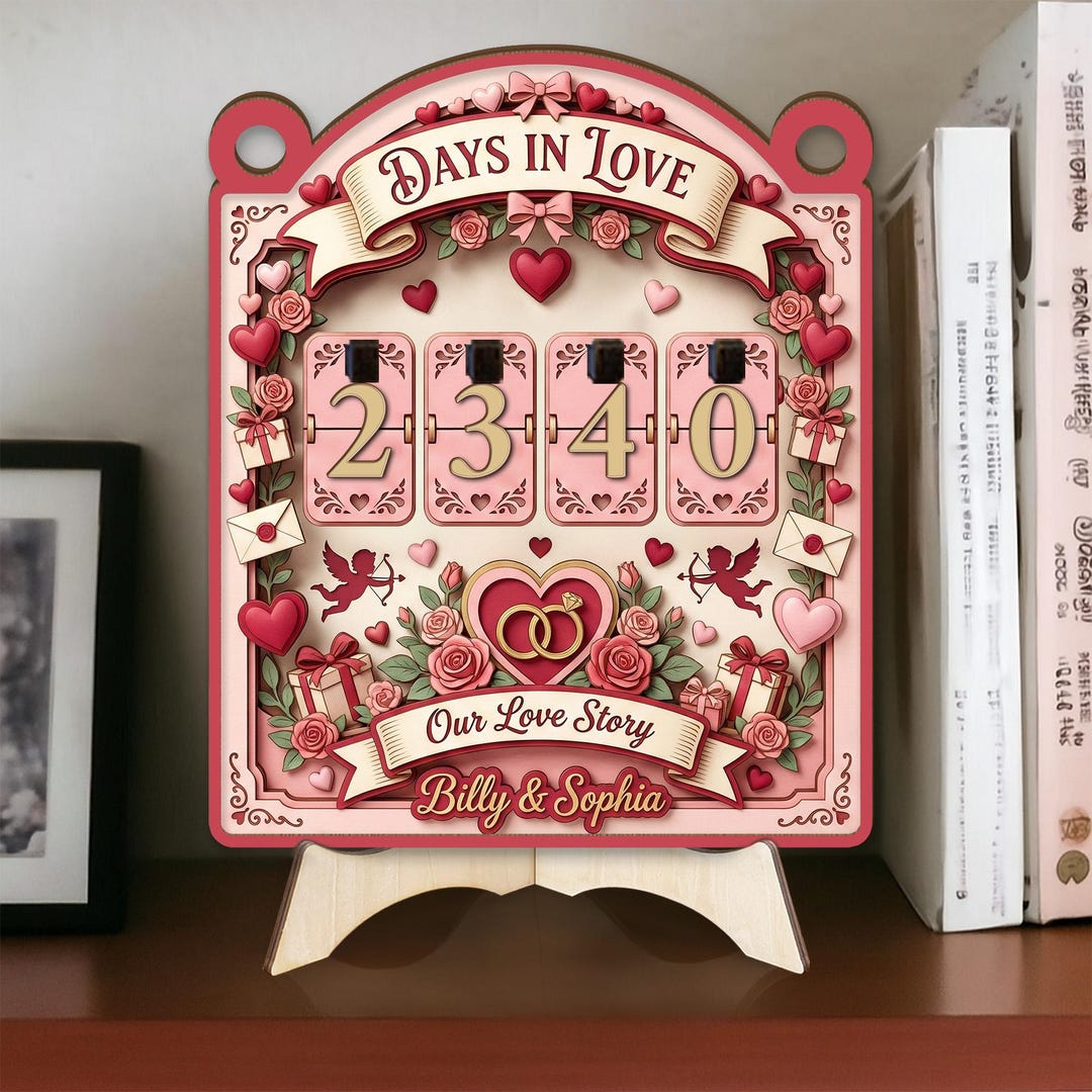 Personalized Days in Love Counter: Custom Wooden Couple Sign ...