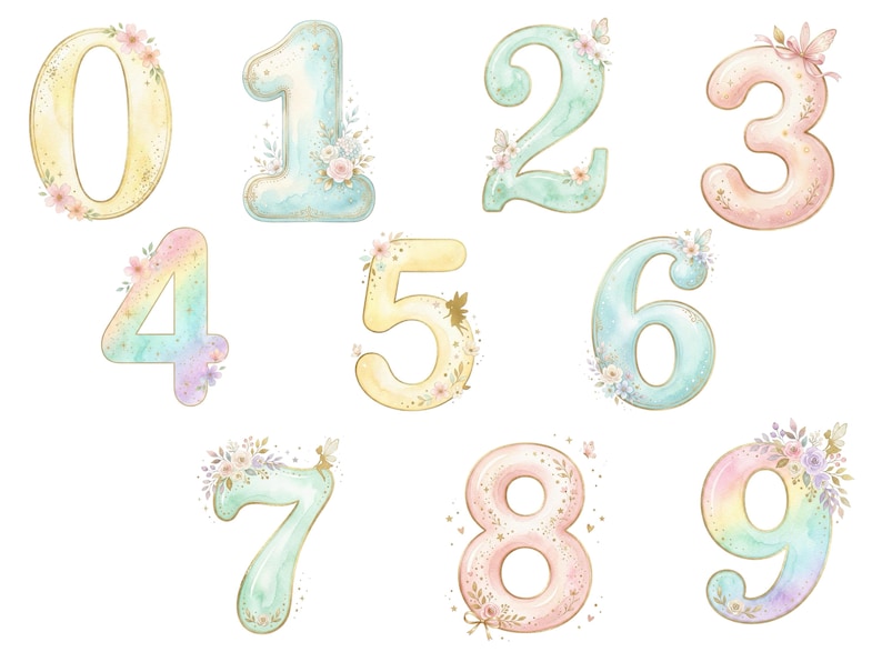 Fairy Birthday Clipart Bundle 30 PNG, Watercolor Party Decorations - Etsy