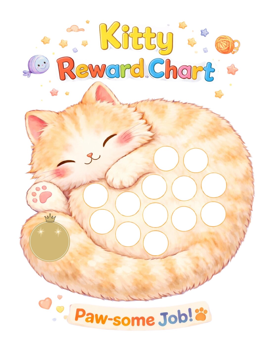 Kitty Reward Chart Printable | Cat Habit Tracker for Kids | A4 & US ...