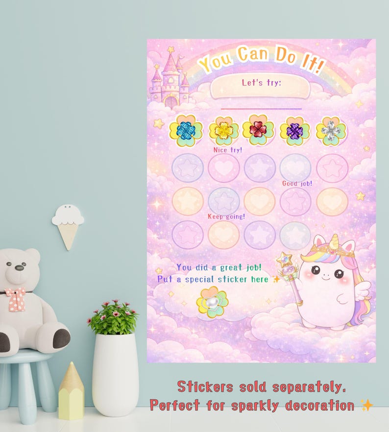 Reward Chart – Unicorn Printable for Kids | A4 & US Letter - Etsy