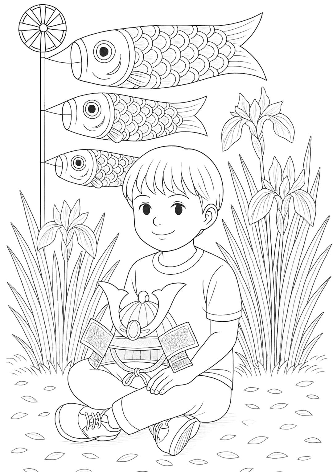 May Coloring Page – Japanese Children’s Day & Koinobori - Etsy UK
