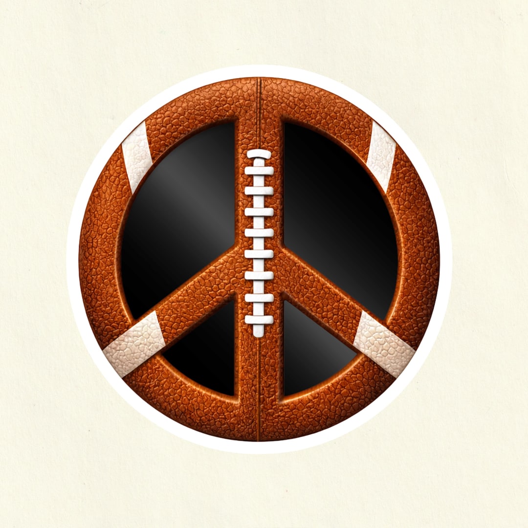 Football Peace Sign Sticker | Black Sports - Etsy