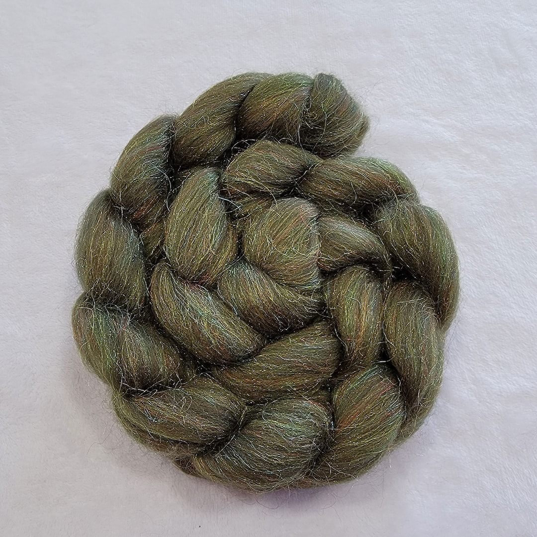 Glitzy Moss Merino/rainbow Dyed Trilobal Nylon 70/30 100 Grams Roving ...