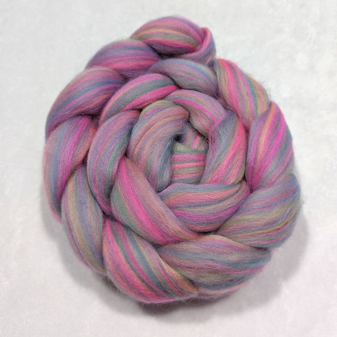 Multi-colored Merino Combed Top 100 Grams Prancing Pony Wool Spinning ...