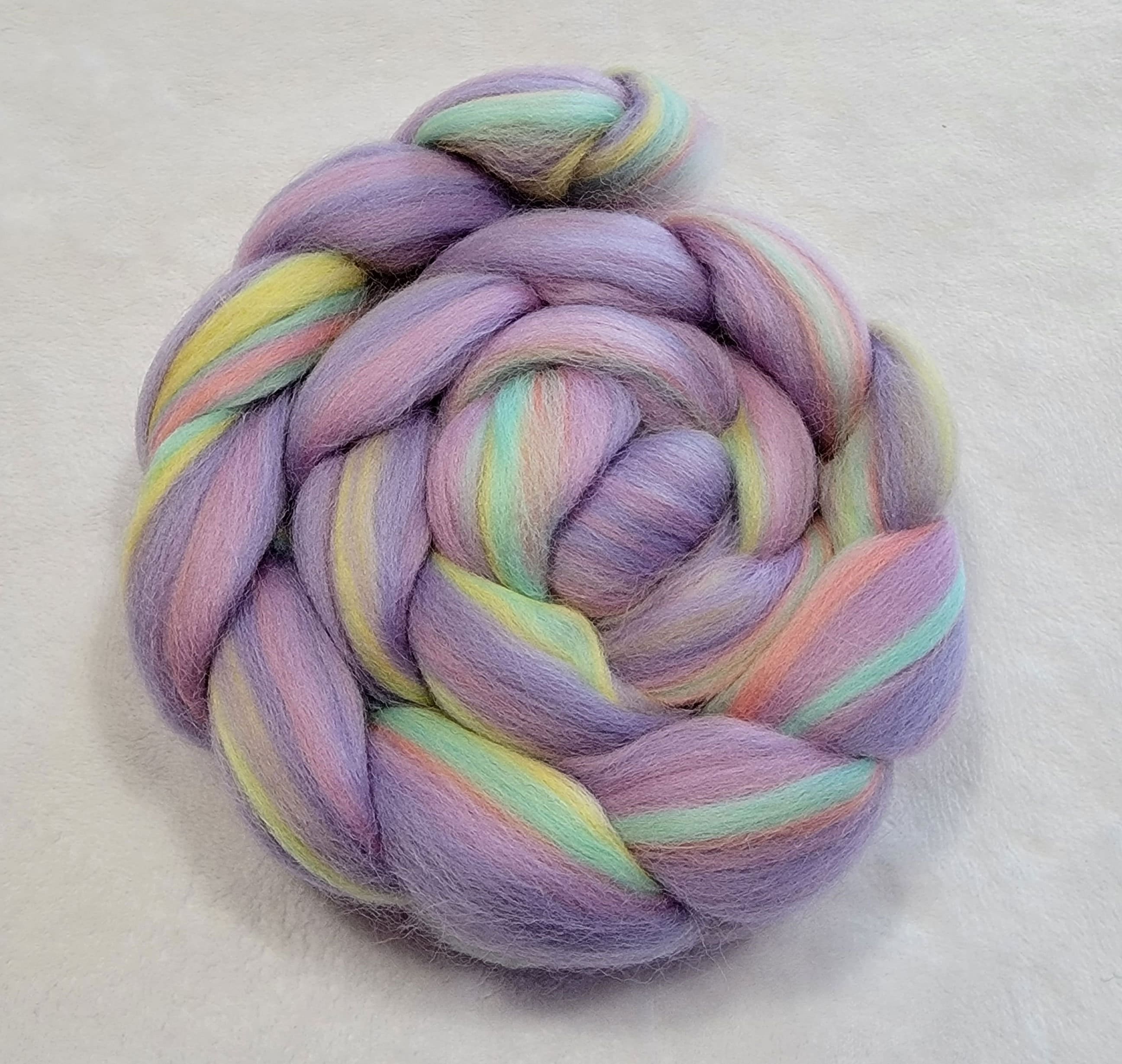 Multi-colored Merino Combed Top 100 Grams Unicorn Wool - Etsy