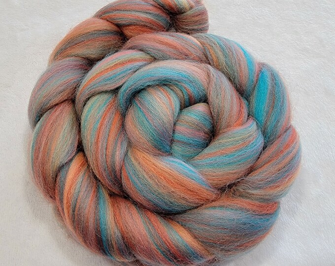 Multi-colored Merino Combed Top - 100 Grams - Coral Reef - Wool ...