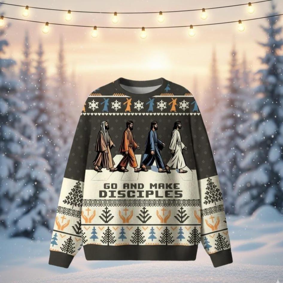 Go and Make Disciples Ugly Christmas Sweater, Christian Holiday Sweater ...