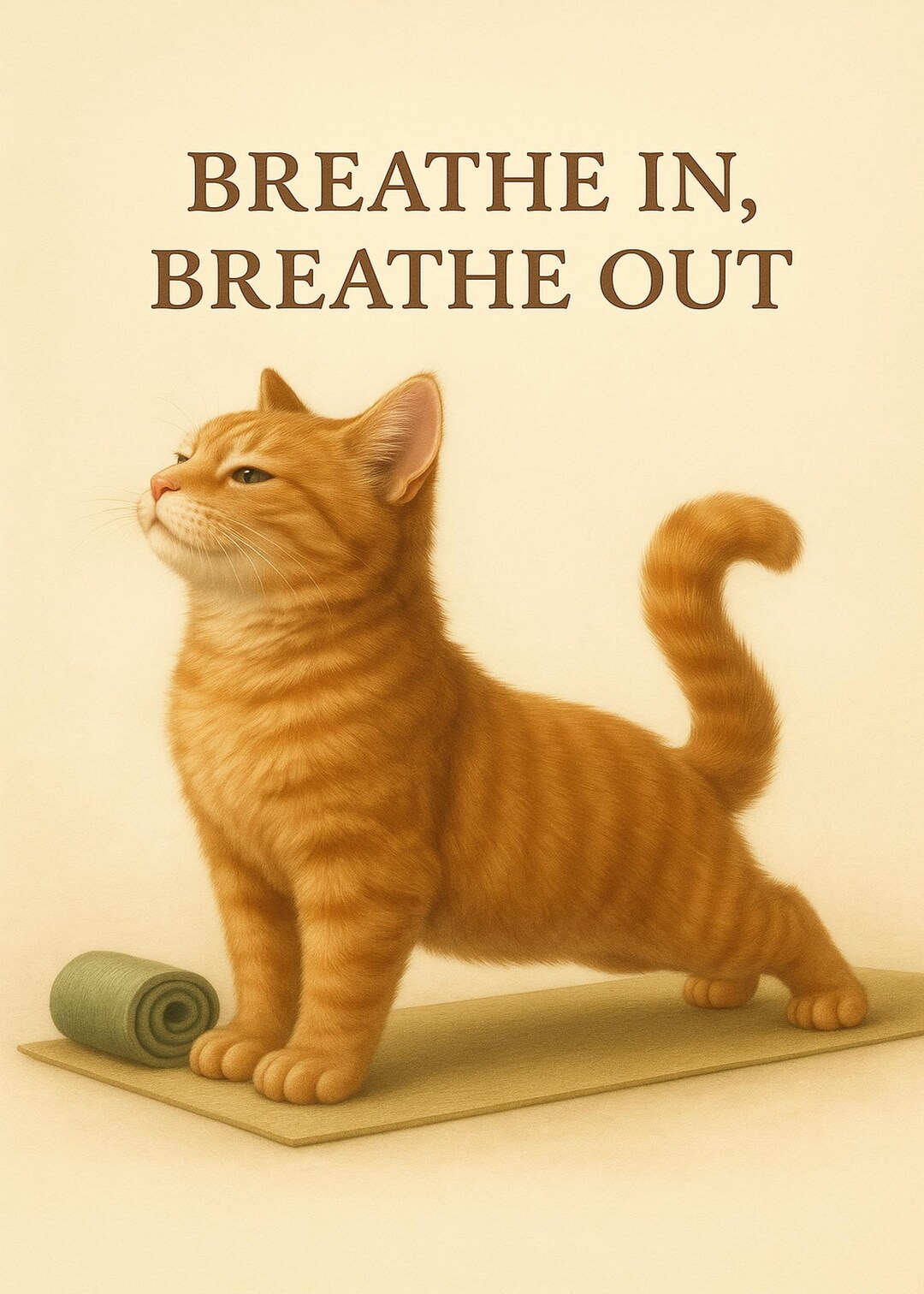 Cat Yoga Wall Art | Funny Upward Pose Cat Poster | Printable Digital ...