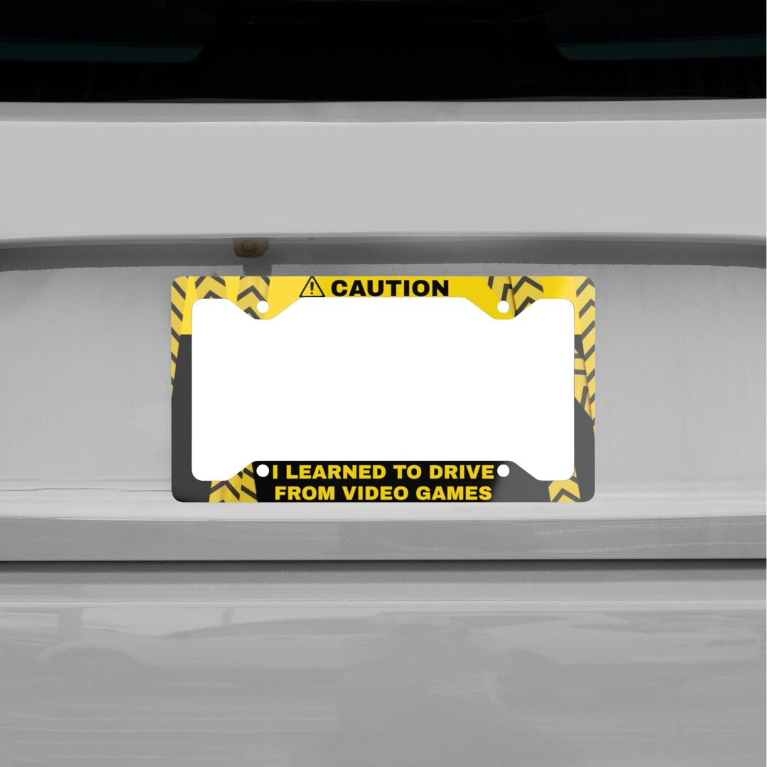 Gamer Caution Meme Metal License Plate Frame | Funny Gamer Warning - Etsy