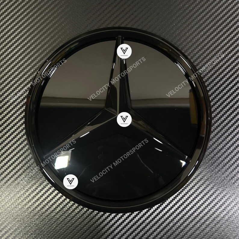 Mercedes Front Grill Logo Star Design Black Silver for W176 W205 C205 ...