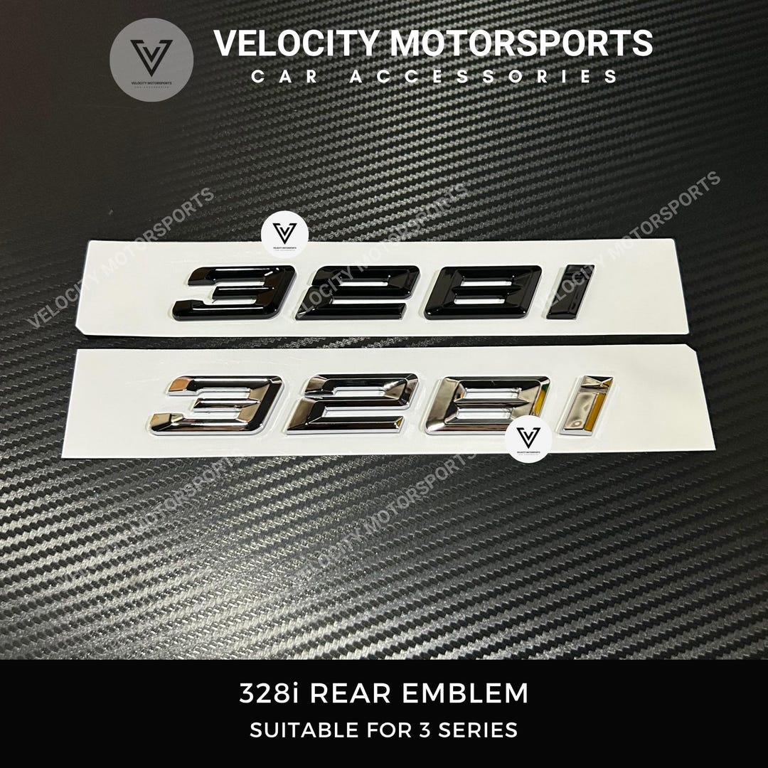 328i Rear Emblem for 3 Series Trunk Sticker Decal Badge Emblem - Gloss ...