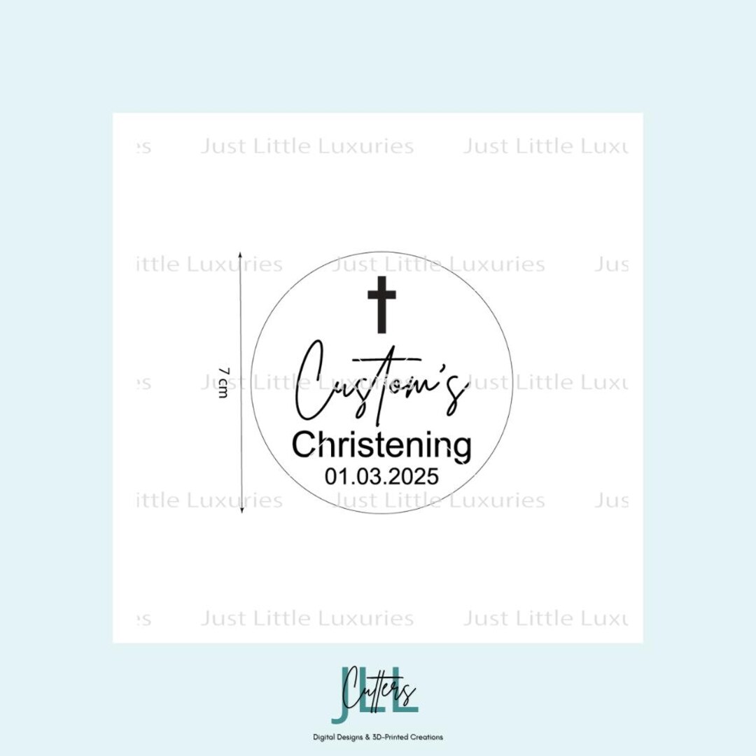 Personalised Christening Fondant Stamp | Custom Christening Cookie ...