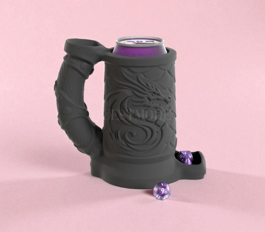 Dragon Crest Dice Tower & Drink Holder – DND Accessory, 12oz Dice ...