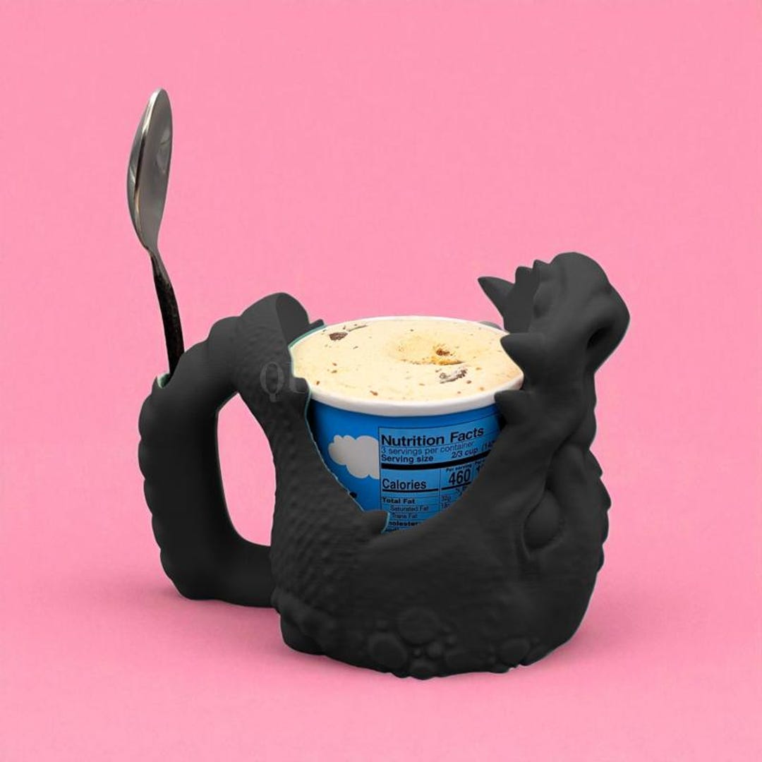 Dragon Ice Cream Pint Cozy – Fantasy Kitchen Gift, Gothic Dessert ...
