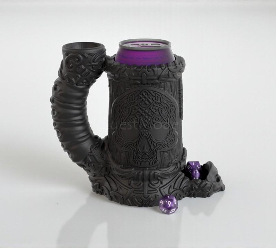 Runic Skull Dice Tower & Drink Holder – Gothic DND Accessory for Rpgs ...