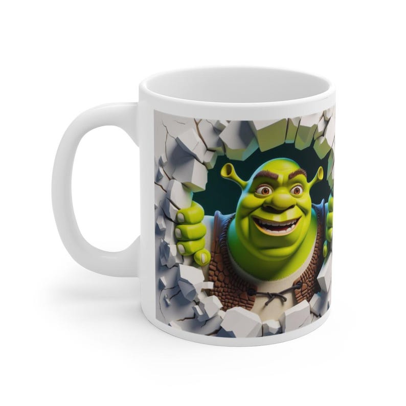 Shrek Mug, Funny Ogre Breaking Wall, Animated Movie Gift - Etsy