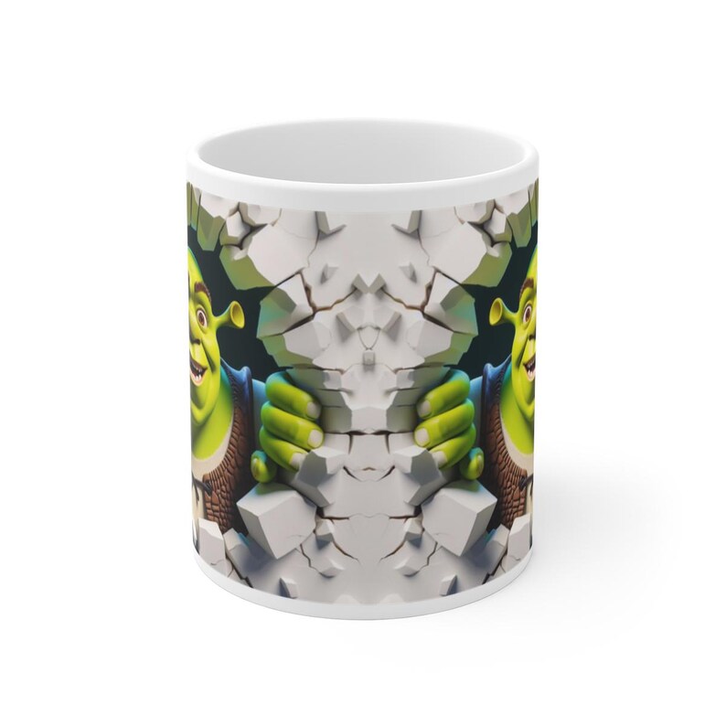 Shrek Mug, Funny Ogre Breaking Wall, Animated Movie Gift - Etsy