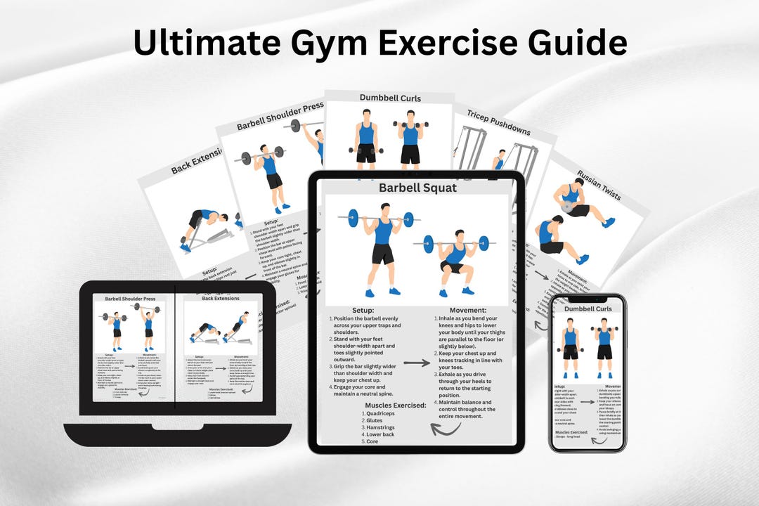 Gym Exercise Guide for All Major Muscle Groups (printable & Digital PDF ...