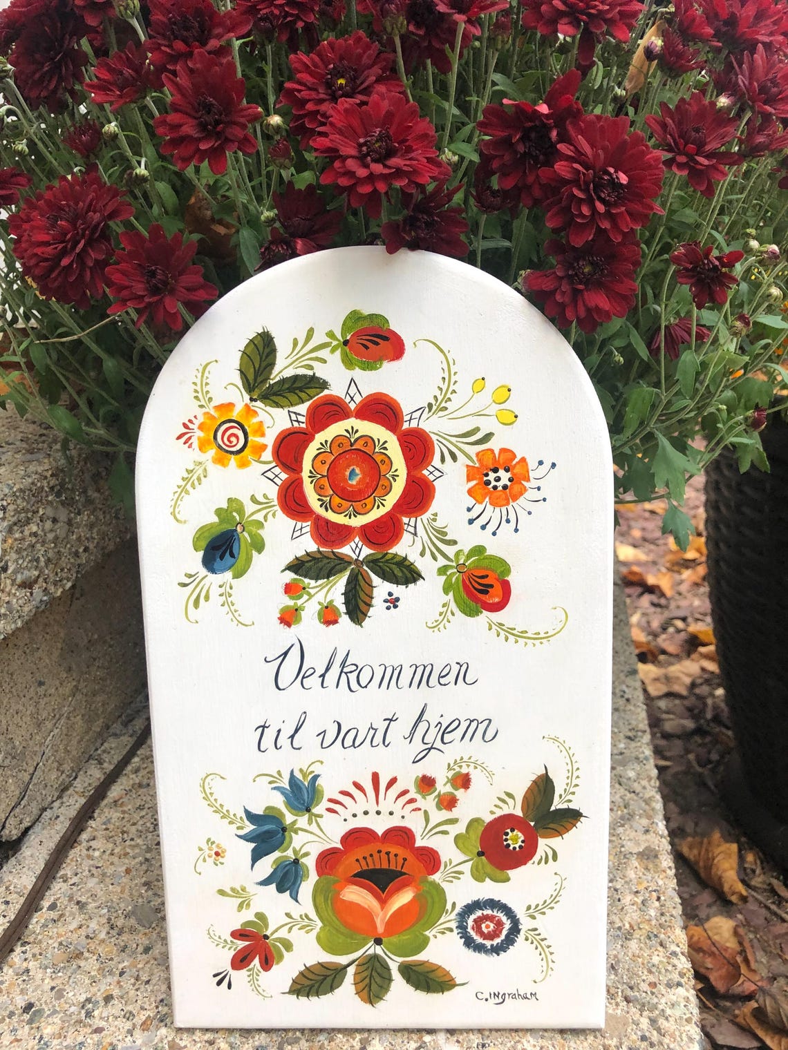 Norwegian Rosemaled Hand-painted Wall Hanging - Etsy