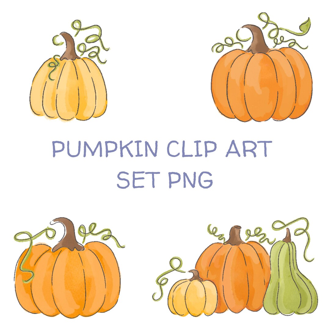 Pumpkin Clipart Set PNG - Etsy