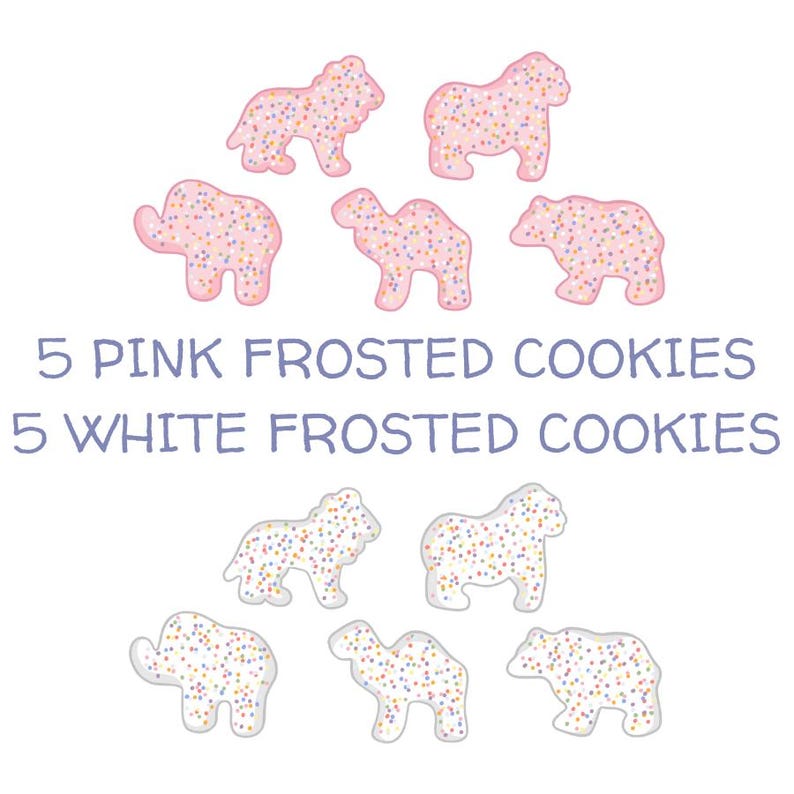 Frosted Animal Cookies Set PNG - Etsy