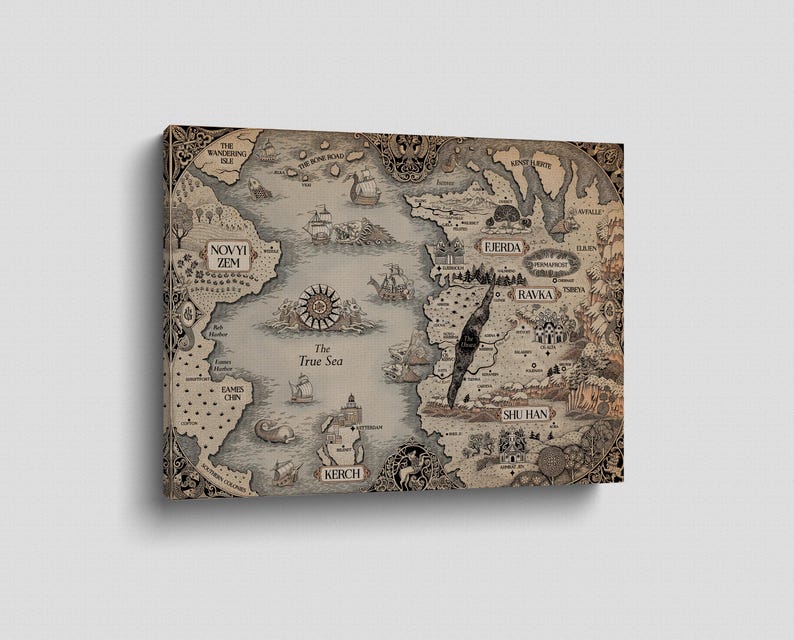 The Grishaverse World Map Poster Shadow and Bone Book Map Canvas Six of ...