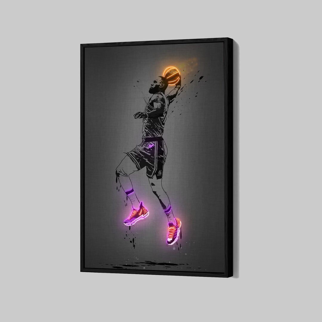Lebron James Poster Los Angeles Lakers Canvas NBA Wall Art Basketball ...