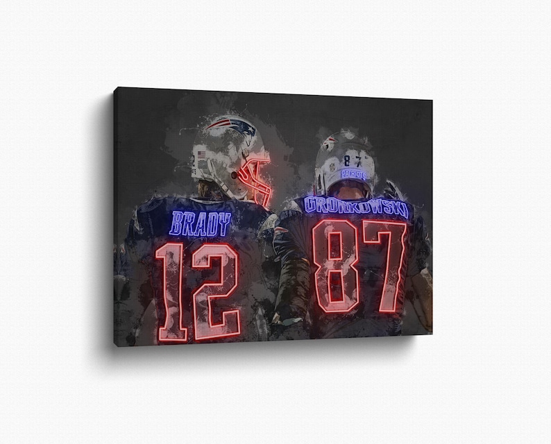 Tom Brady Rob Gronkowski Poster New England Patriots Canvas NFL Player ...