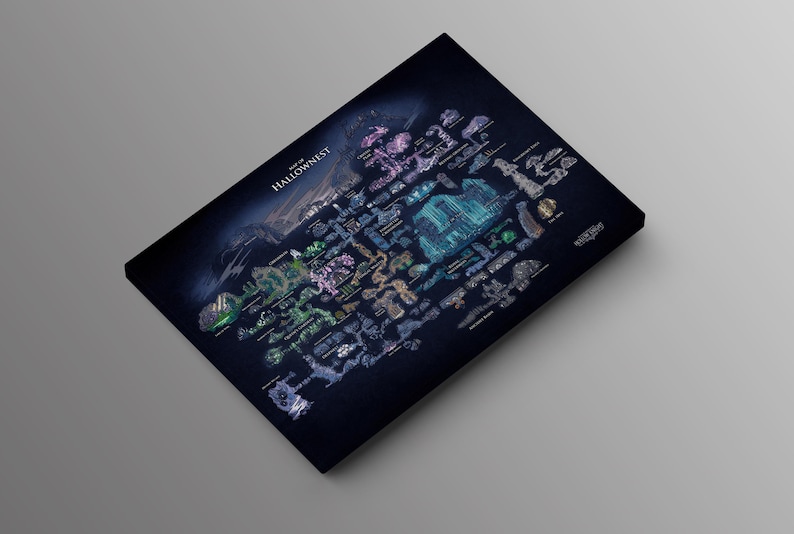 Hollow Knight Map Poster Hollownest World Map Canvas Game Wall Art ...