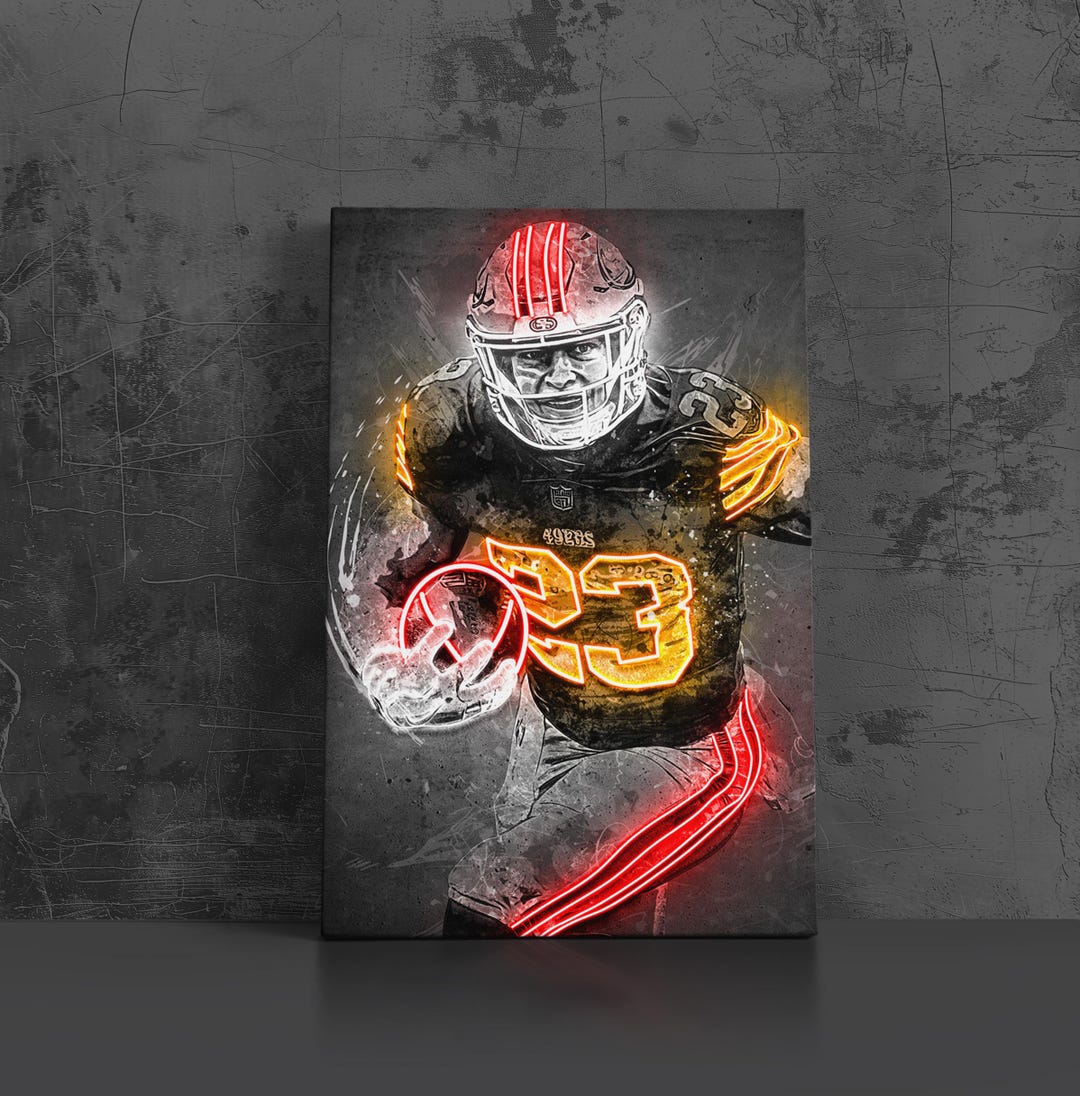 Christian Mccaffrey Poster San Francisco 49ers Canvas NFL Player Wall ...