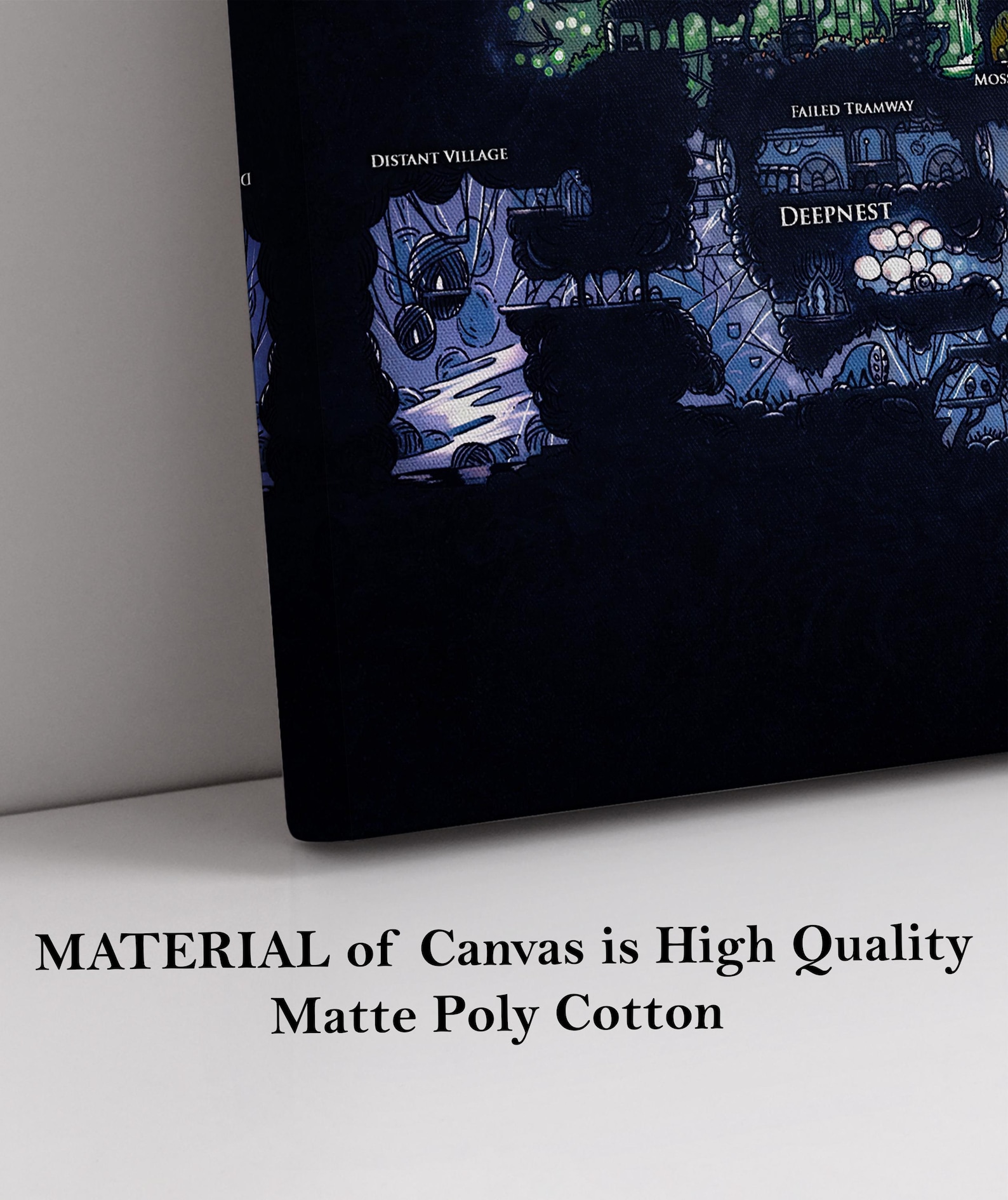 Hollow Knight Map Poster Hollownest World Map Canvas Game Wall Art ...
