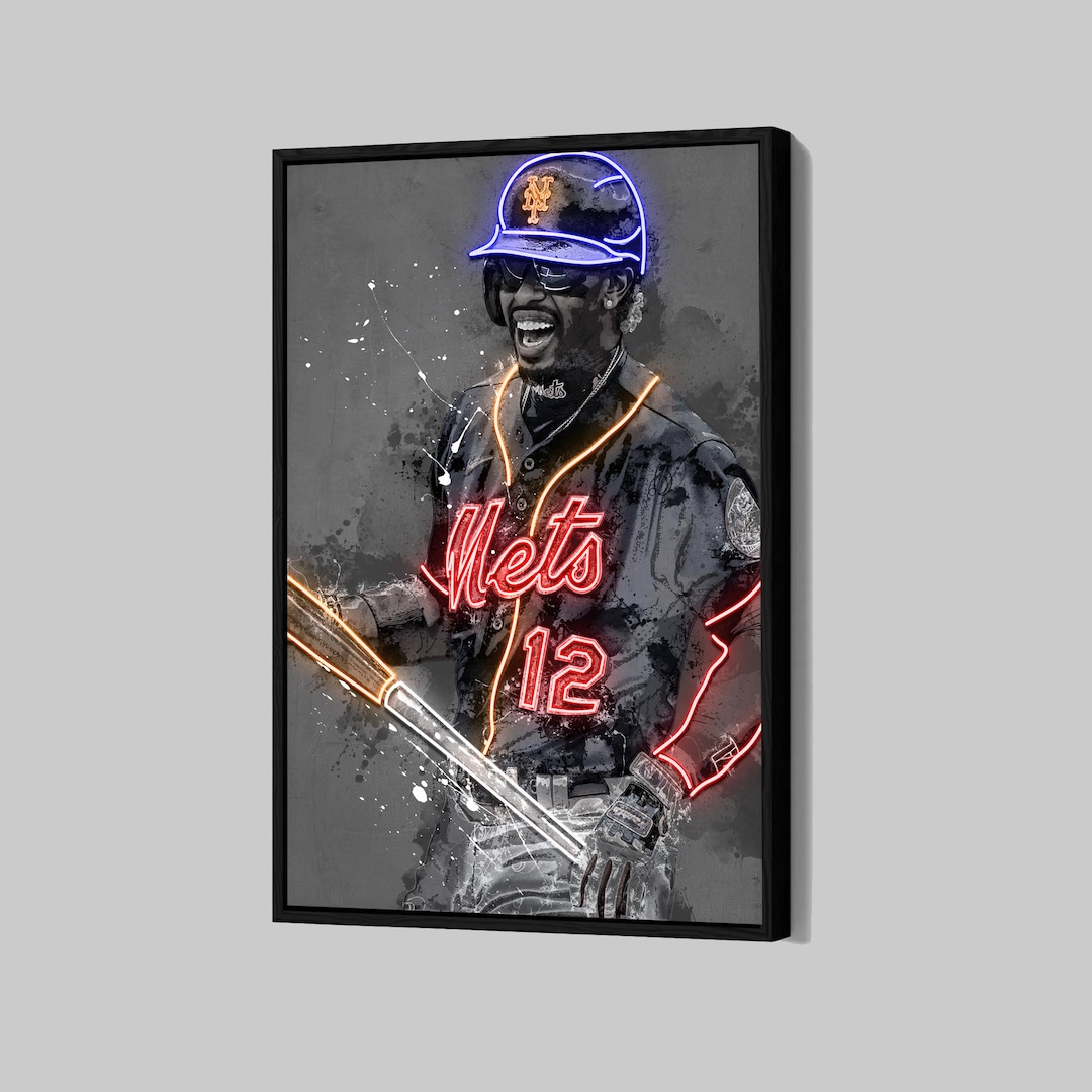 Francisco Lindor Poster New York Mets Canvas MLB Wall Art Baseball ...