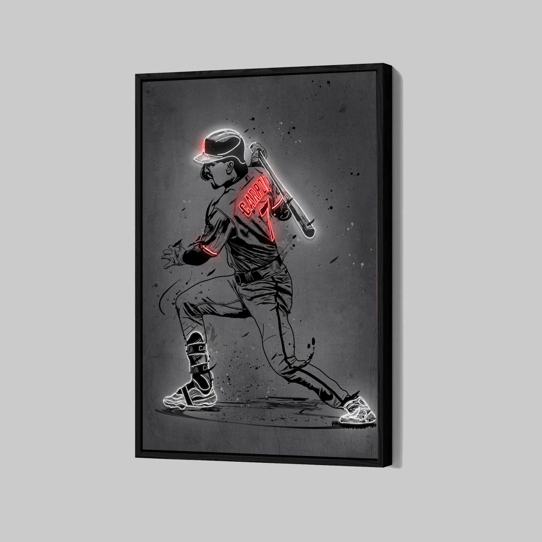 Corbin Carroll Poster Arizona Diamondbacks Canvas MLB Wall Art Baseball ...