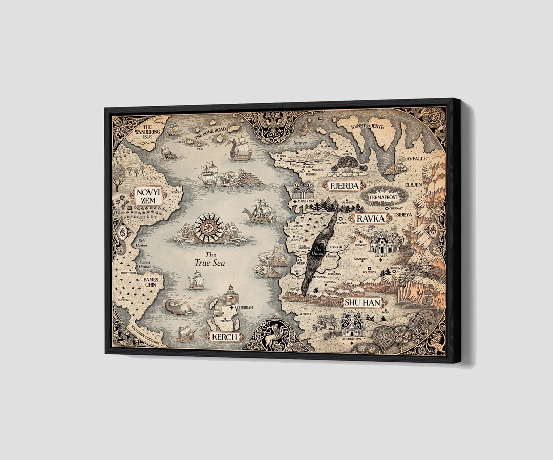 The Grishaverse World Map Poster Shadow and Bone Book Map Canvas Six of ...