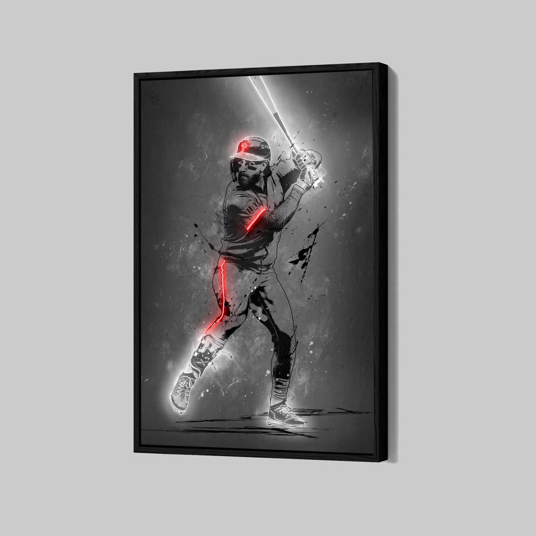 Bryce Harper Poster Philadelphia Phillies Canvas MLB Wall Art Baseball ...