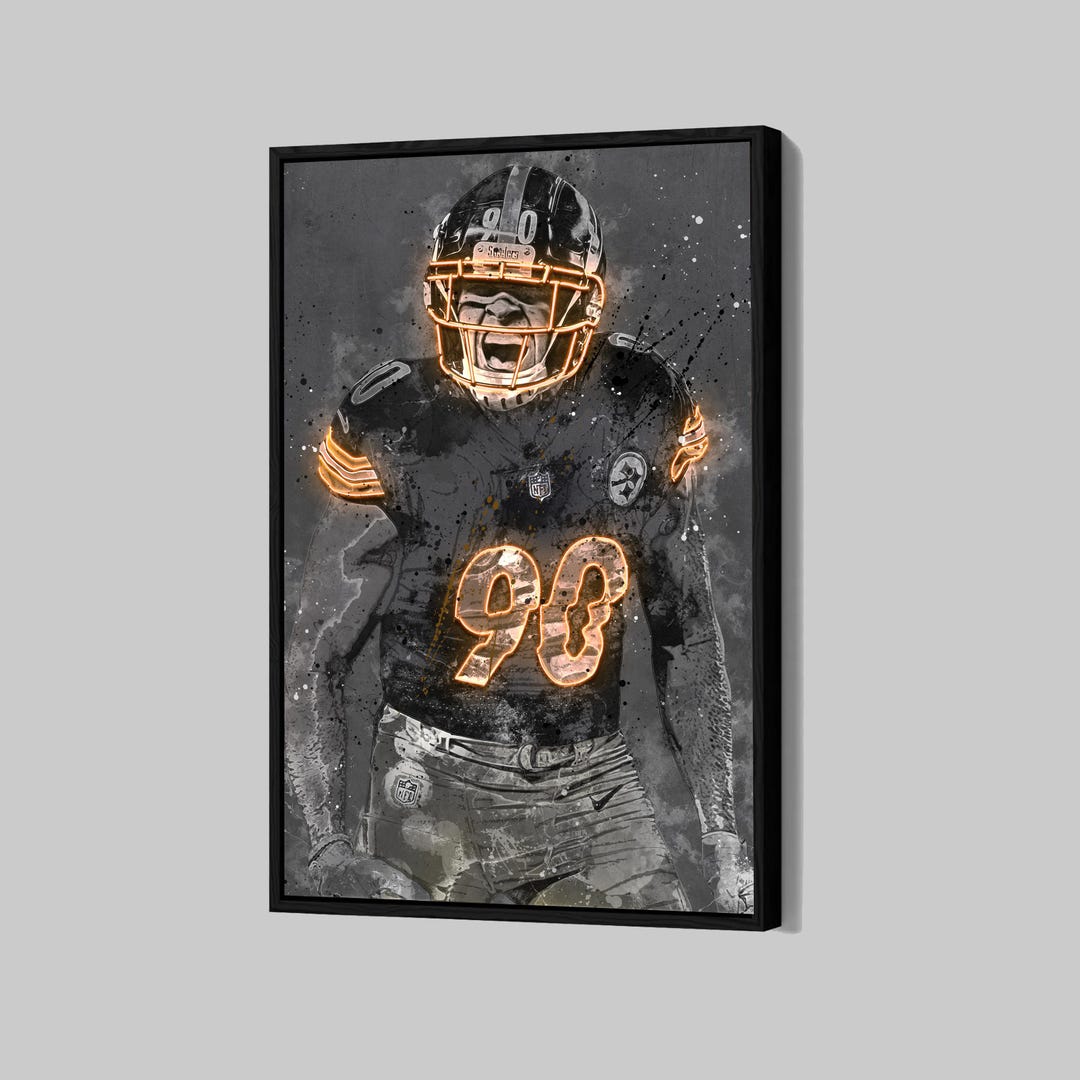 TJ Watt Poster Pittsburgh Stealers Canvas NFL Player Wall Art Football ...