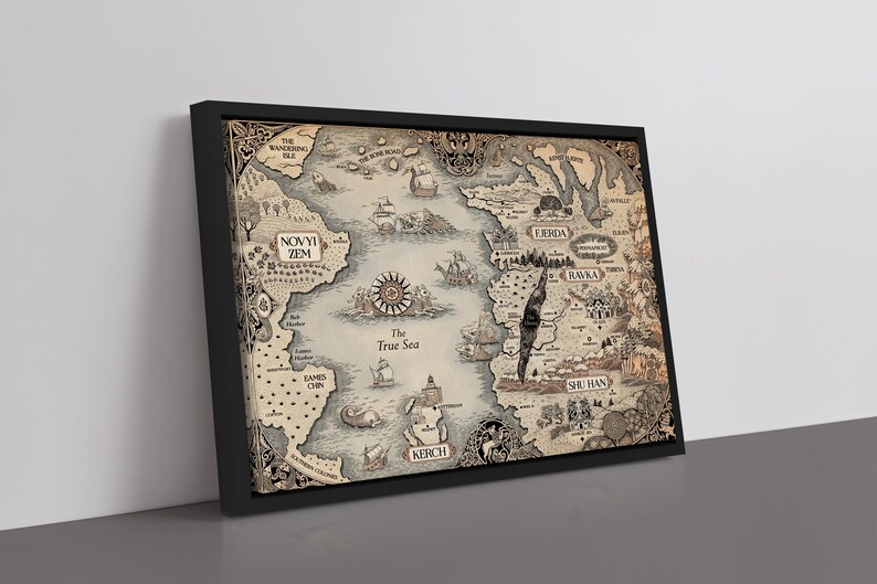 The Grishaverse World Map Poster Shadow and Bone Book Map Canvas Six of ...