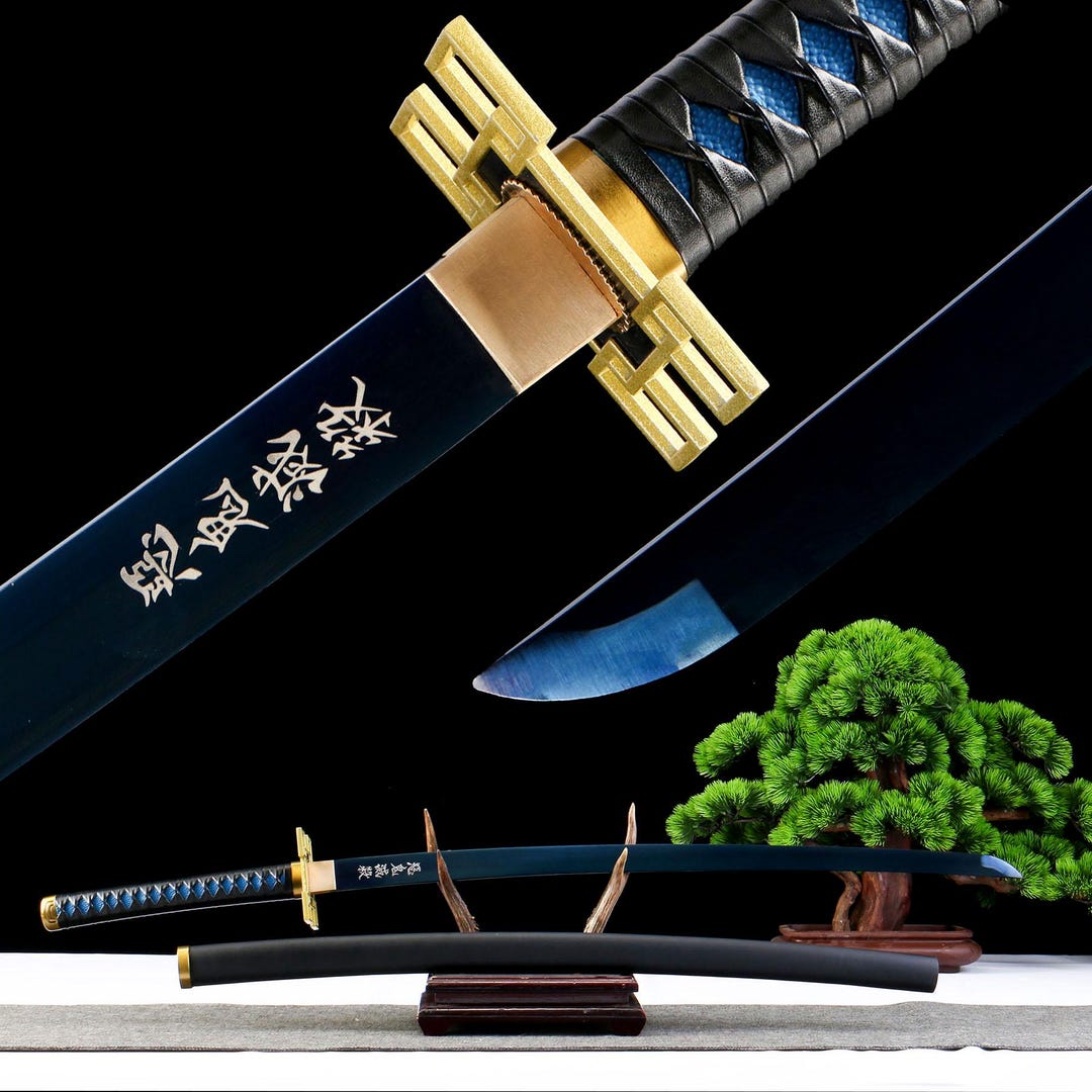 Demon Slayer Muichiro Tokito Nichirin Sword Replica, Blue Manganese ...