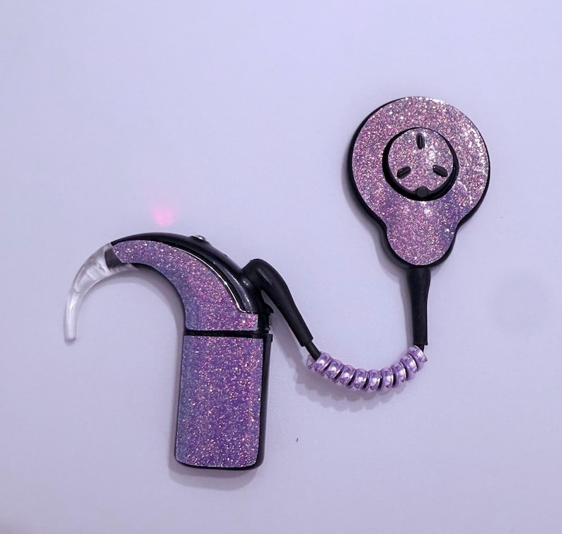 Purple Glitter/sparkle Cochlear Implant Skin N8, Kanso 2, N7, Nucleus 7 ...
